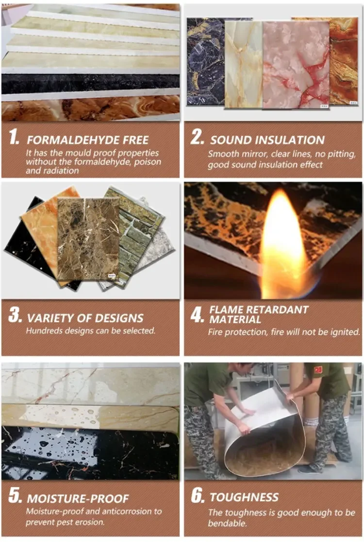 Low Maintenance Pvc Sheet Wall Panel Marble Board 6mm Uv Marble Sheet ...