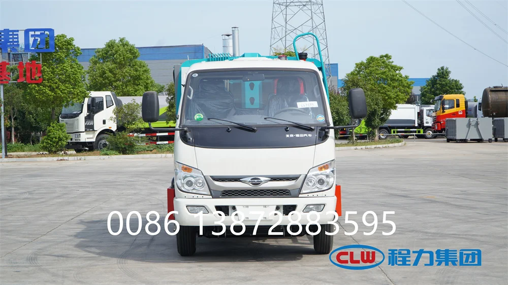 RHD FORLAND 4x2 Diesel Manual Trash Truck 3m3 Compactor with Hook Lift ...