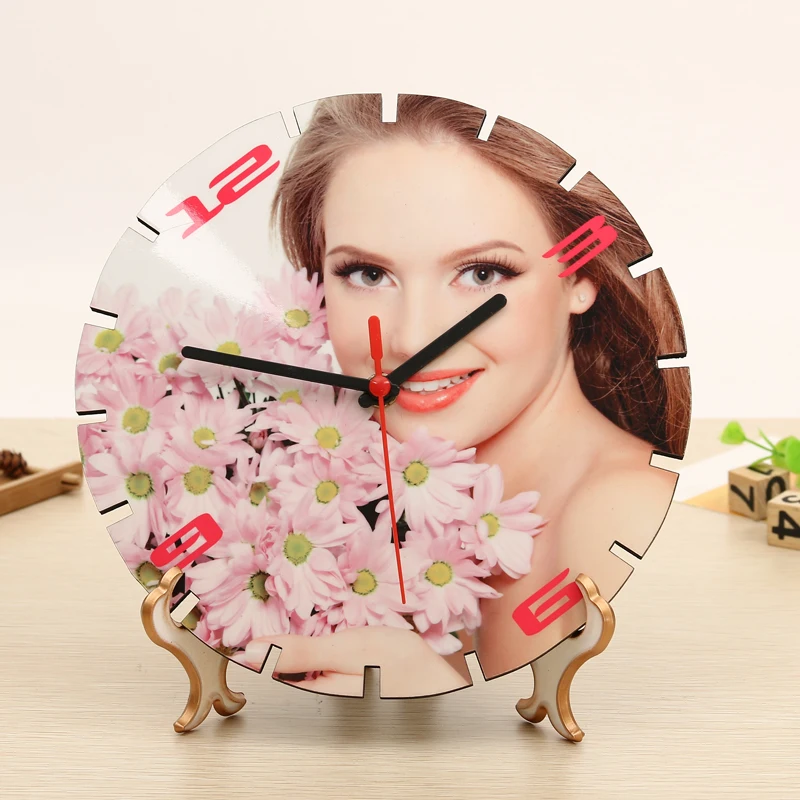 Cl-01 8 Inch Sublimation Mdf Clock Picture Frame With Clock For Display ...