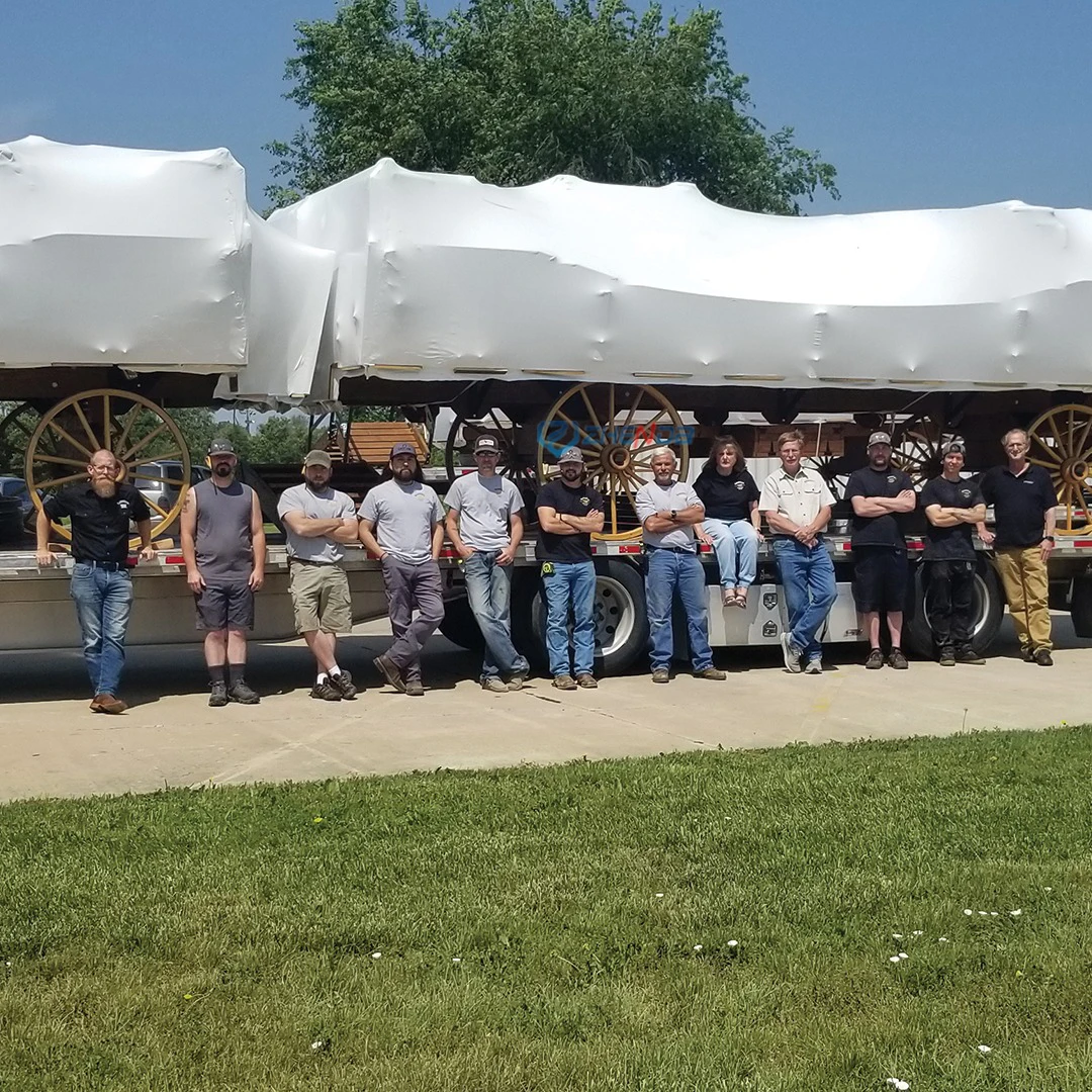 Vintage Carriage Tent Wooden with Ladder Glamping Tent for Hotel Resort ...