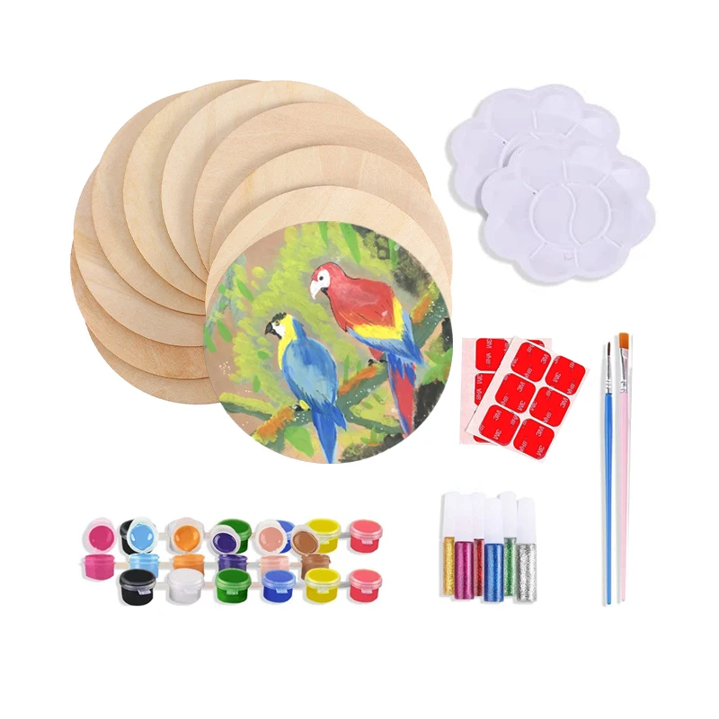 Round Wood Slices Circles Blank Round For Crafts Paint Educational Toy ...
