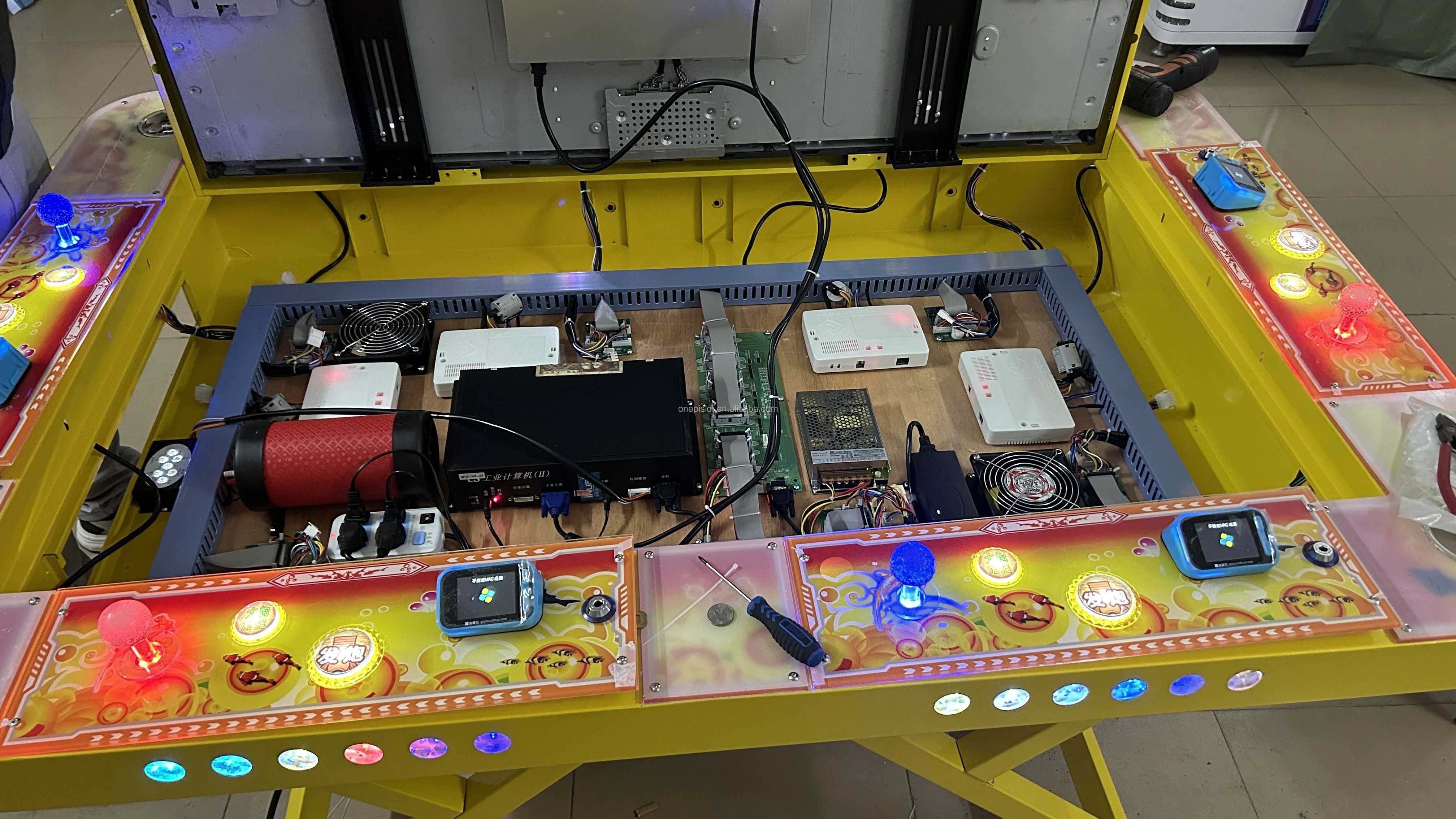 Entire Tabletop Coin Pusher Arcade Game Fish-themed Machine with ...