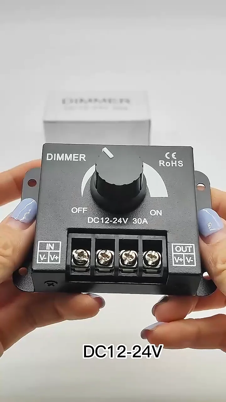 Led Dimmer 30a Single Color Knob Dimmer Stepless Dimming Controller For ...