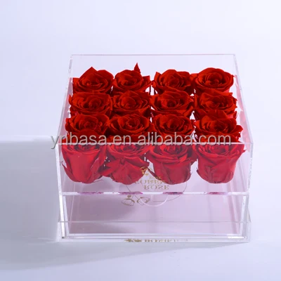 Factory Directly Real Natural Preserved Flower Jewelry Rotating Rose ...