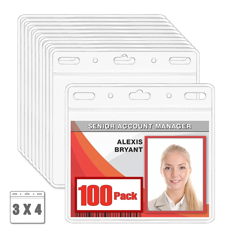 Transparent Employee Id Card Case Waterproof Work Business Card Cover ...