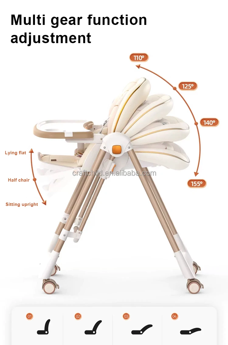6-in-1 Convertible Shaking Kids High Feeding Chair for Babies