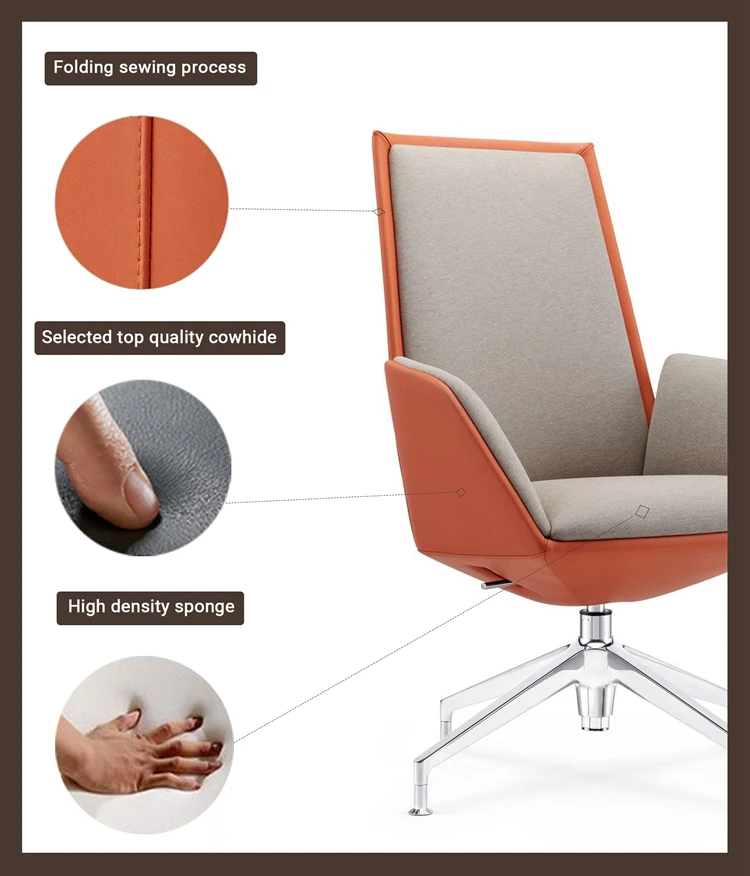 FURICCO Regulator Hide Reception Chair - Modern & Durable