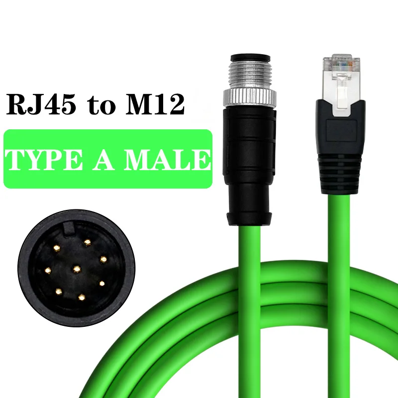 JZ IP67 Waterproof Profinet Cables M12 X-Type RJ45 Ethernet Cable CAT5E ...