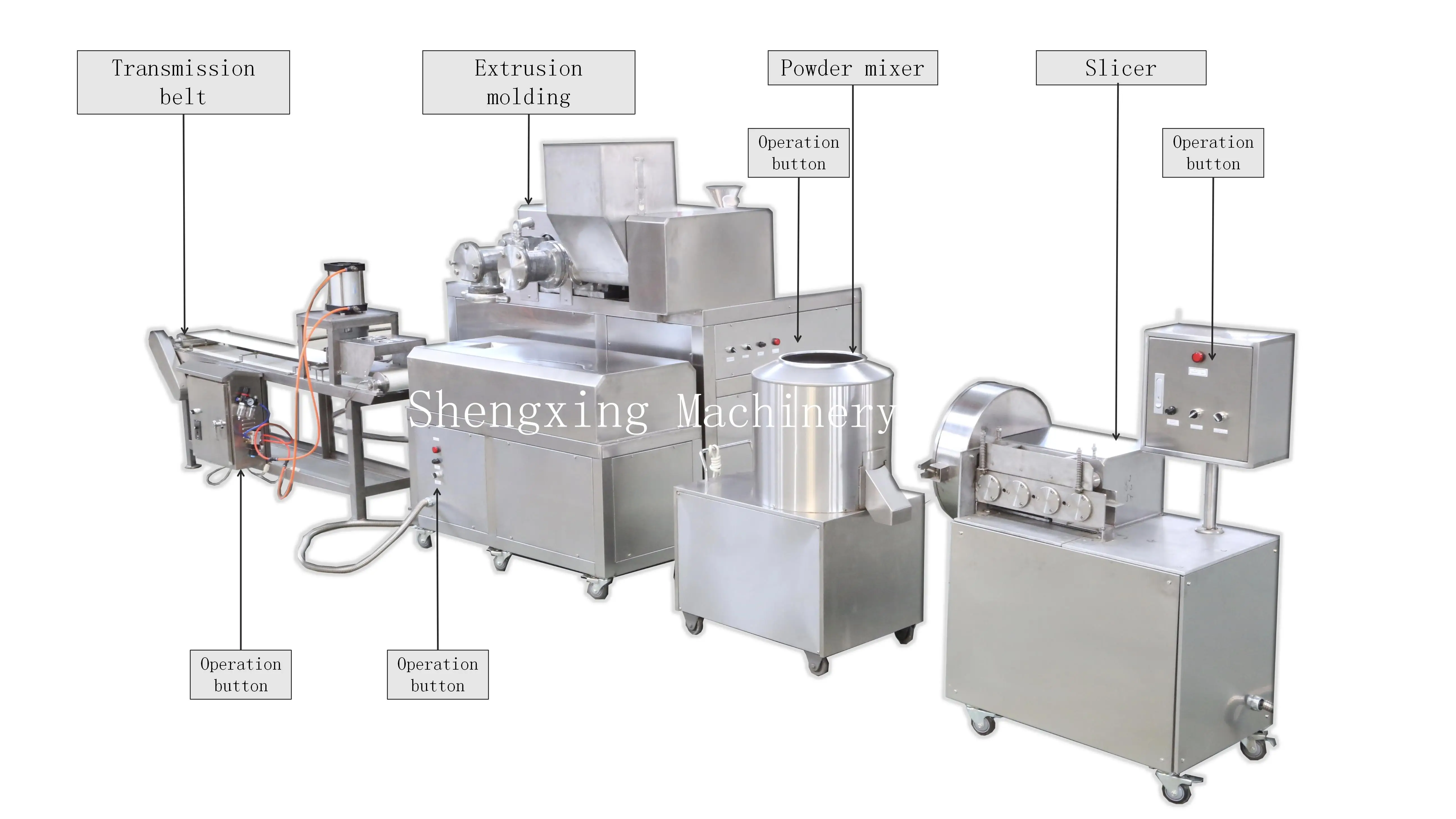 SX-FSJ-100 Whole Set Shrimp Prawn Cracker Making Machine Production ...