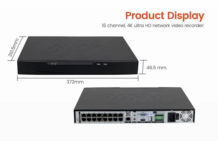 16CH 4K NVR 2hdd English Version 32ch 16ch 8ch 4ch 4K NVR 16ch POE CCTV ...