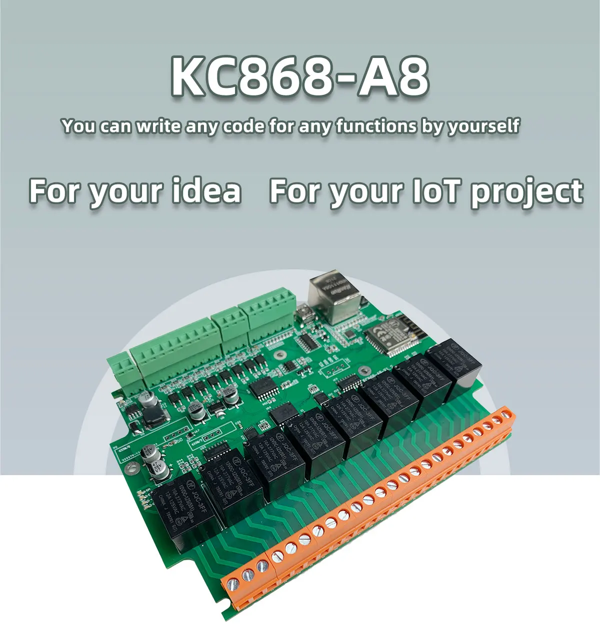 Kincony Kc868-a8 Esp32 Wifi/ethernet Rs232 Usb Módulo De Relé Adc Dac ...