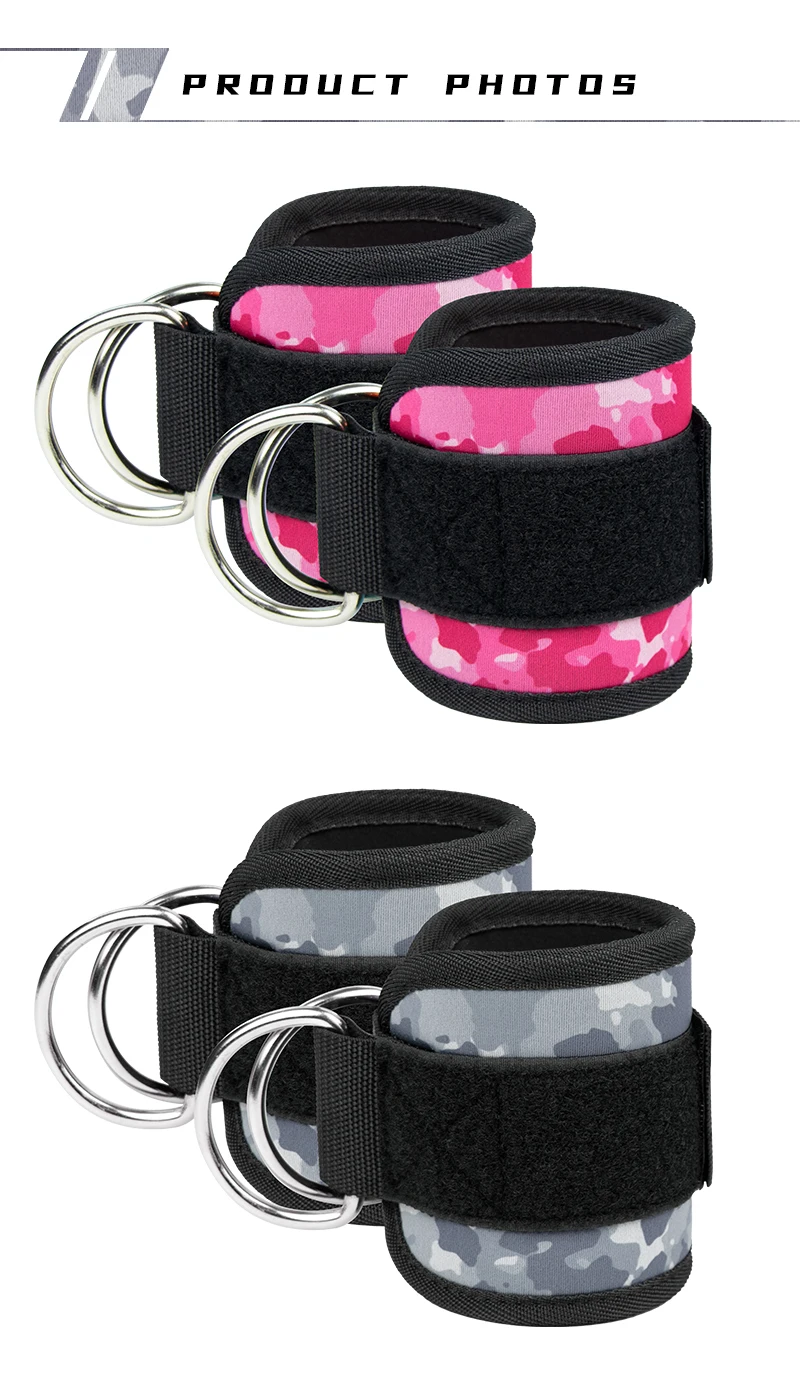 Mkas Adjustable Leg Straps With Neoprene Padding Lower Body Exercises ...