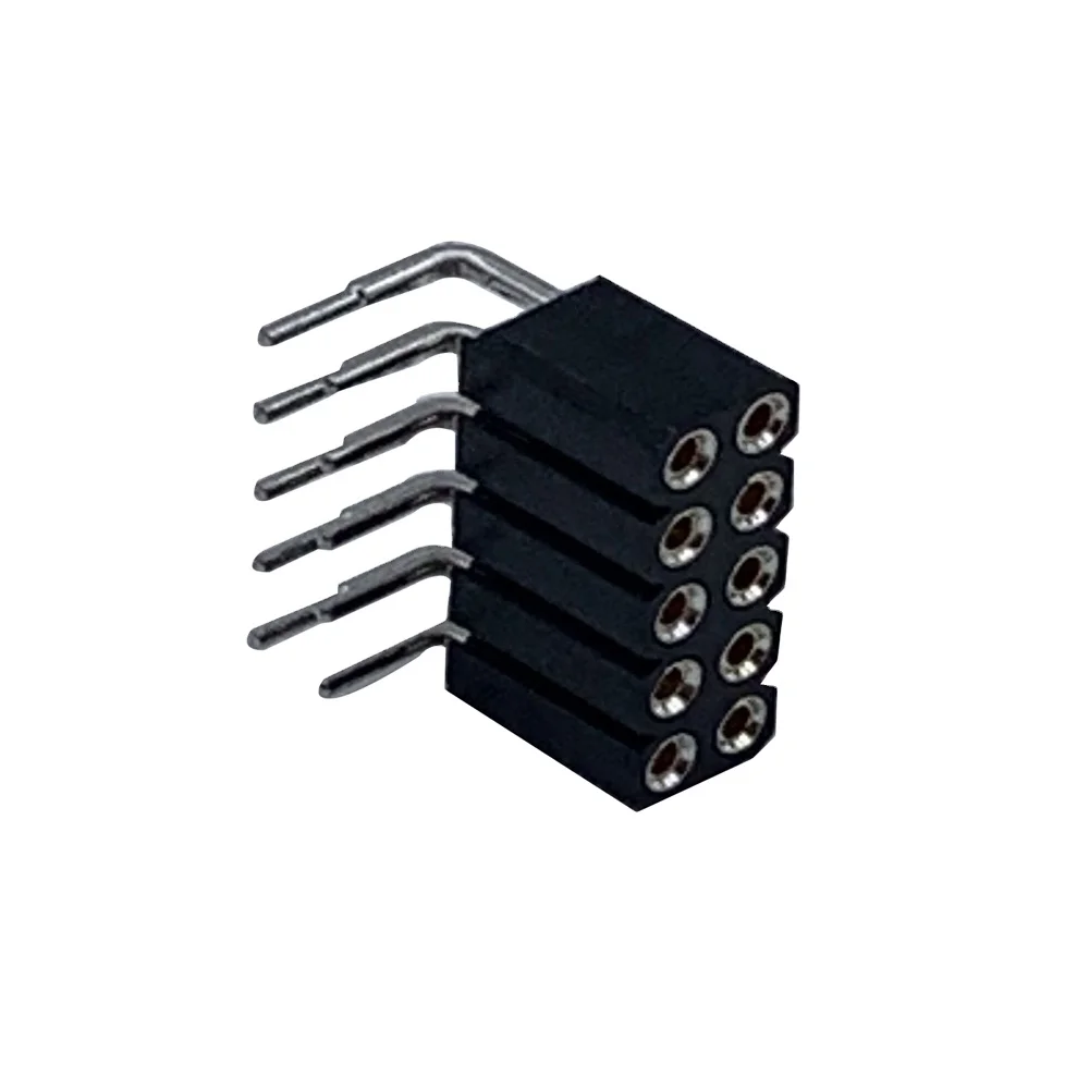 10pin 2.54mm Pitch Machine Pin Socket Female Header Right Angle ...