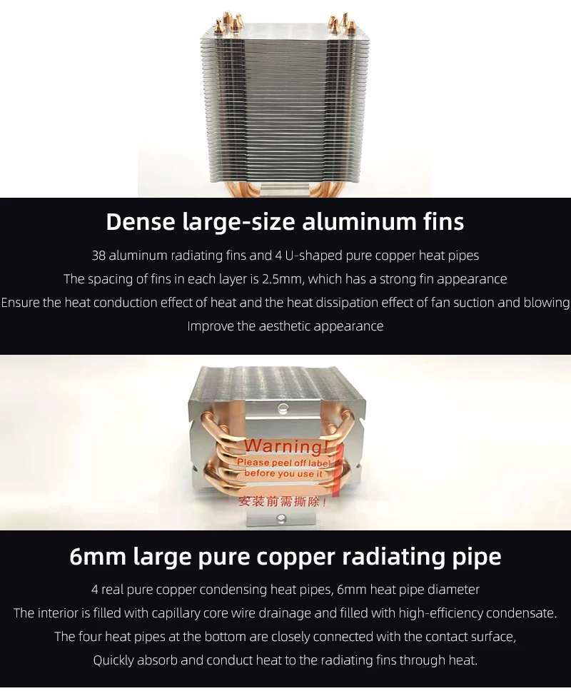 Silent PC Cooling with Factory 4 HEAT PIPE Direct Radiator Fans