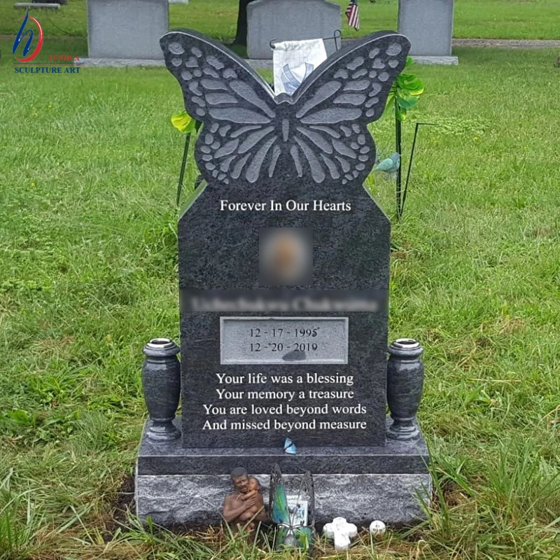 Cheap Wholesale Cemetery Granite Butterfly Headstones