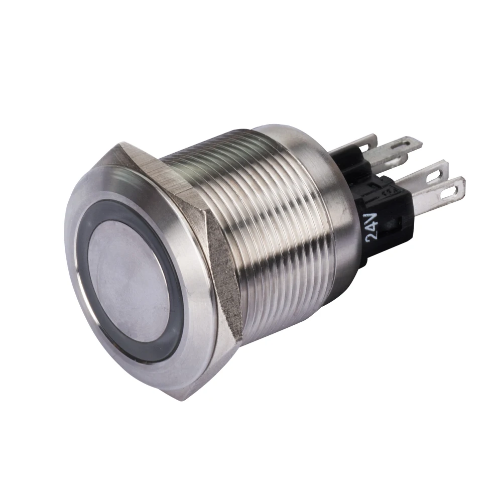 Antivandal Self-locking Latching 22mm Panel Mount Dpdt Metal Ring 220v ...