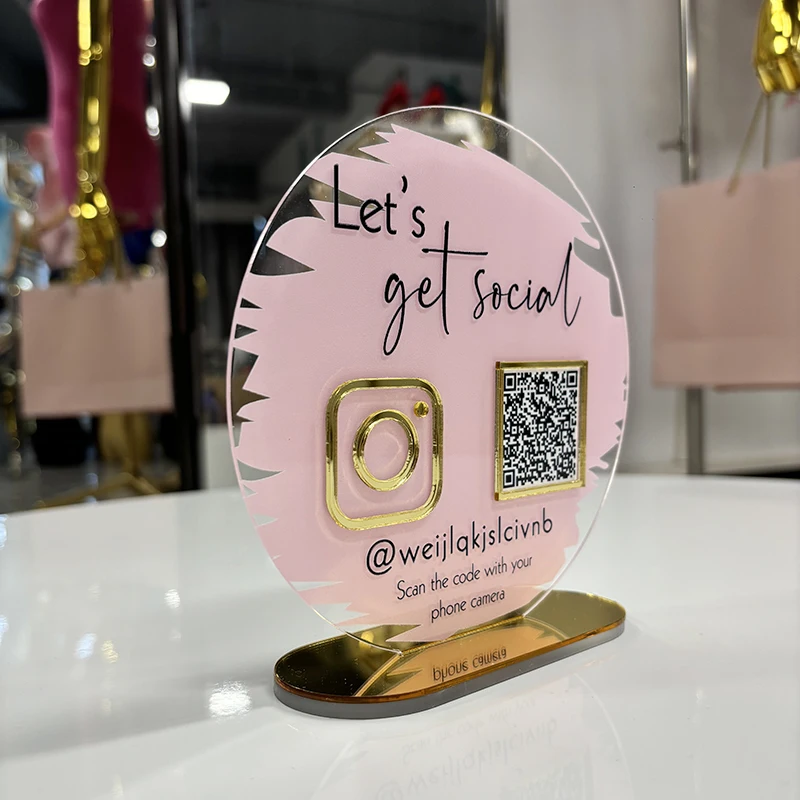 Free Personalized Qr Code Sign Holder Store Signage Social Media Icons ...