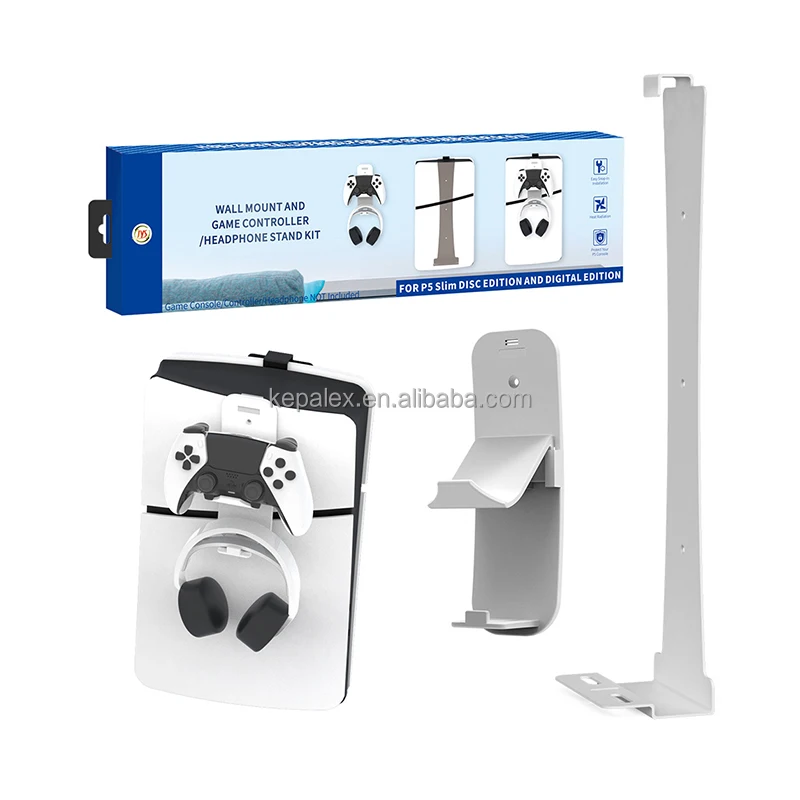 Wall Mount For Ps5 Slim Console Hanging Storage Bracket With Headset ...