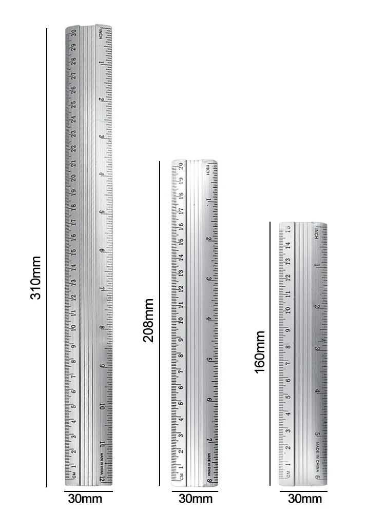 20CM Aluminum Ruler - Eco-Friendly Student Drawing Tool