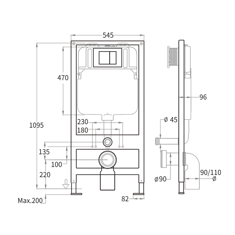 Concealed Cistern Toilet Modern Style Elongated Bowl Made Of Ceramic ...