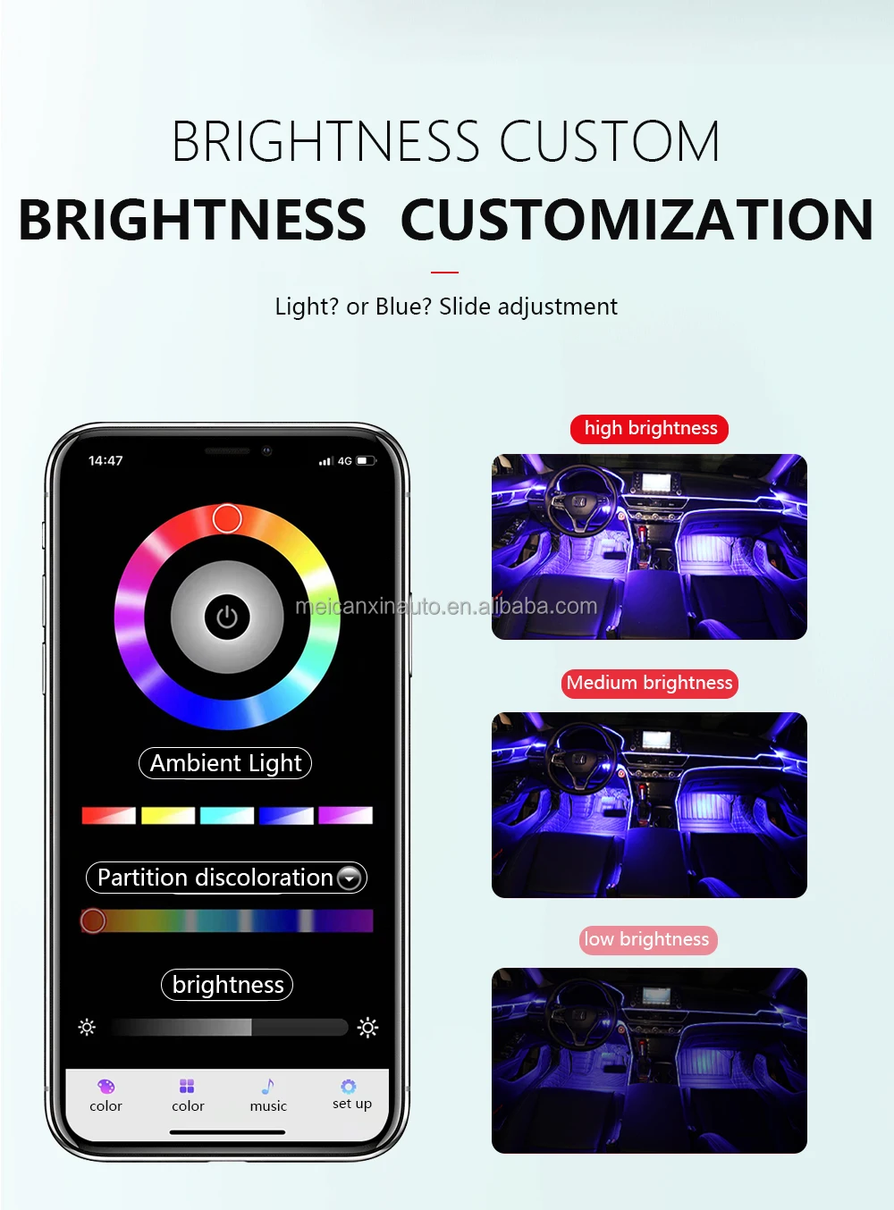 Universal 18 In 1 Led Car Ambient Light Rgb Acrylic Car Accessories ...