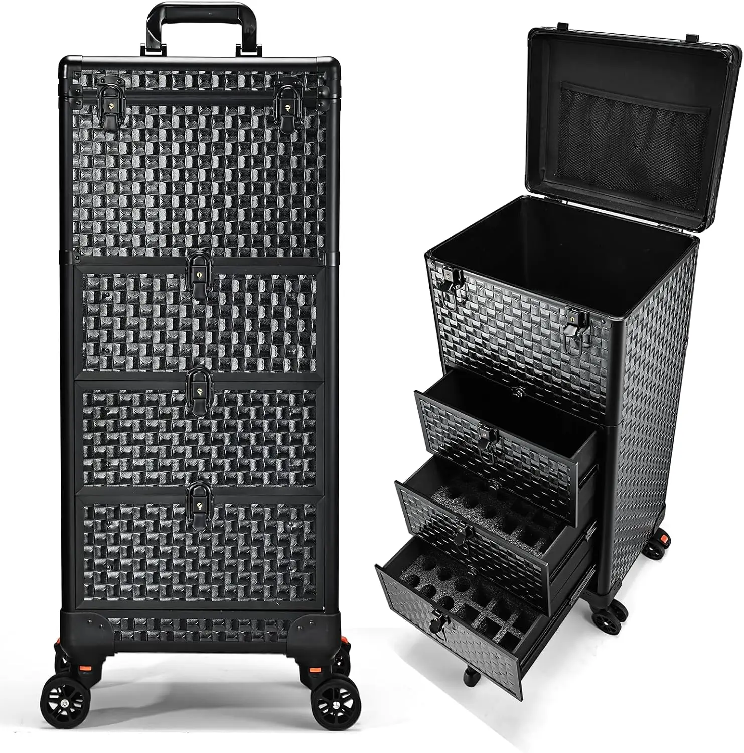 Alibaba.com: Salon Cart with 3 Drawers, Rolling Makeup Train Case with ...