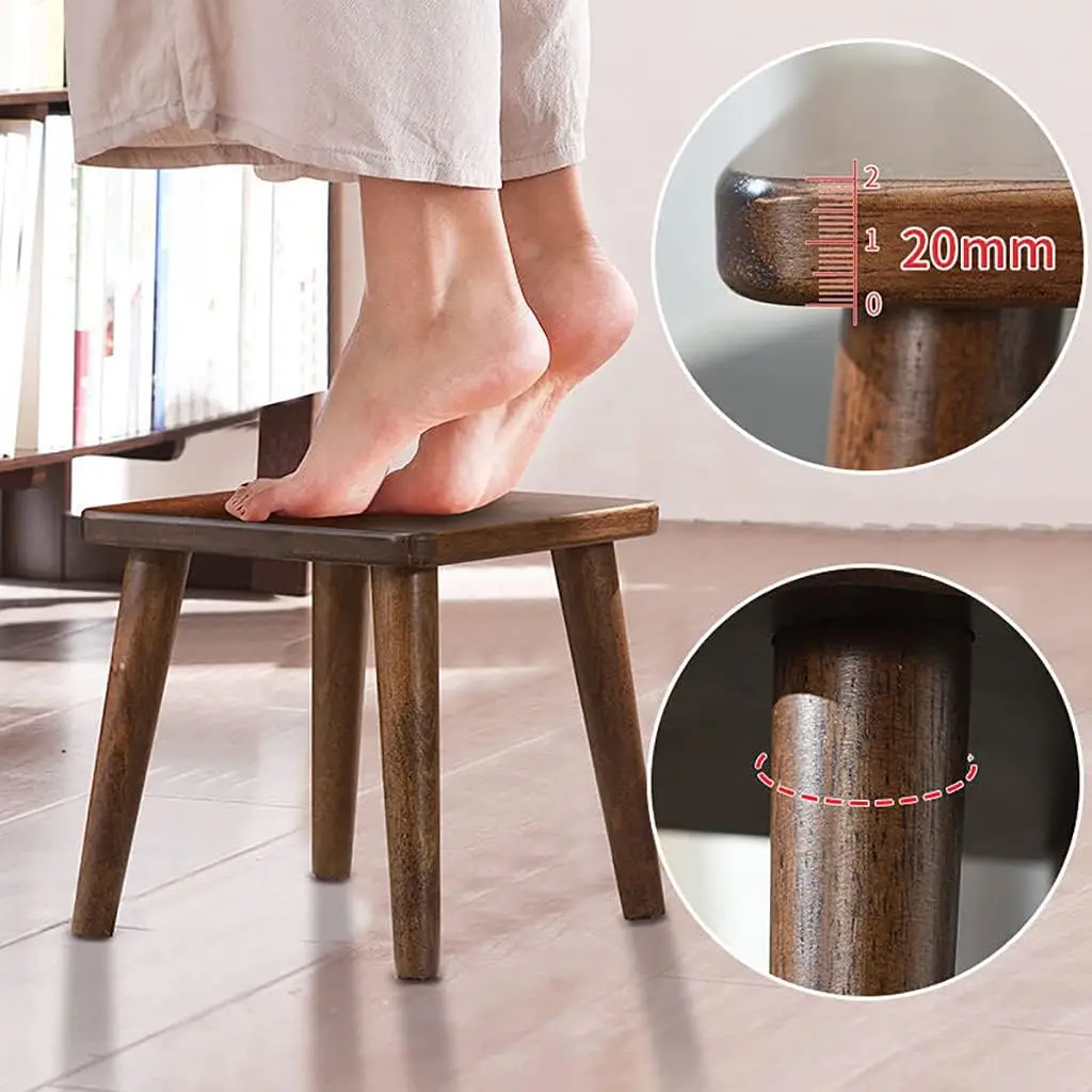 Wooden Step Stool Small 10 Inch Square Foot Stool Plant Stand ...
