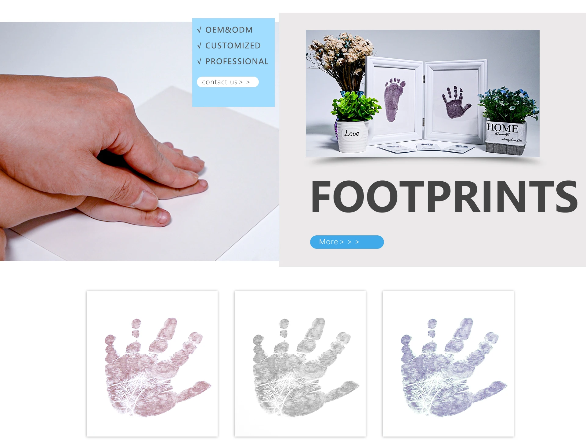 Baby Milestone Cards Footprint Handprint Pet Paw Print Kit With 1wipe ...