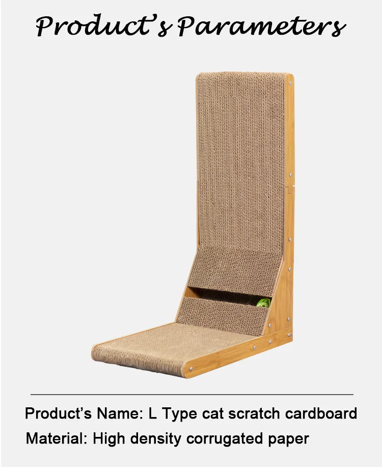 Corrugated Paper Cat Claw Scratcher Board Cat Toy L-shaped Vertical Non ...