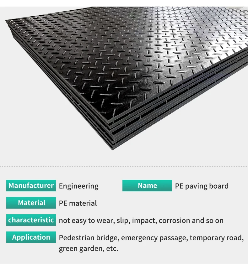 Custom Heavy Duty Recyclable Ground Protection Mat Uhmwpe Temporary ...