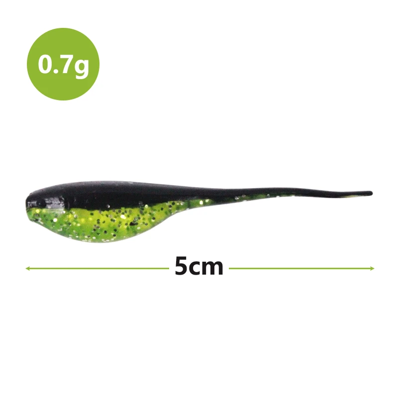 Mini Tadpole Lure Soft Fishing Lure 50mm 0.7g Worm Bait Needle Tail ...