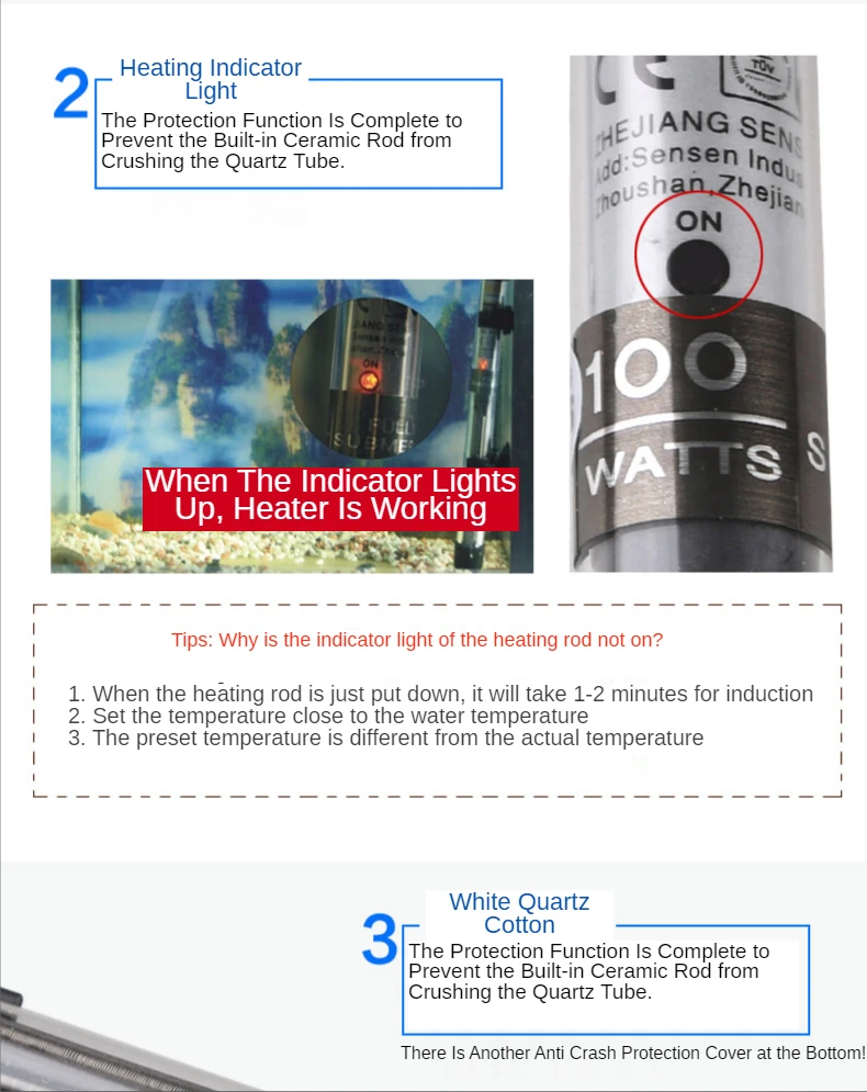 200W JRB-220 Aquarium Adjustable Submersible Temp Heater