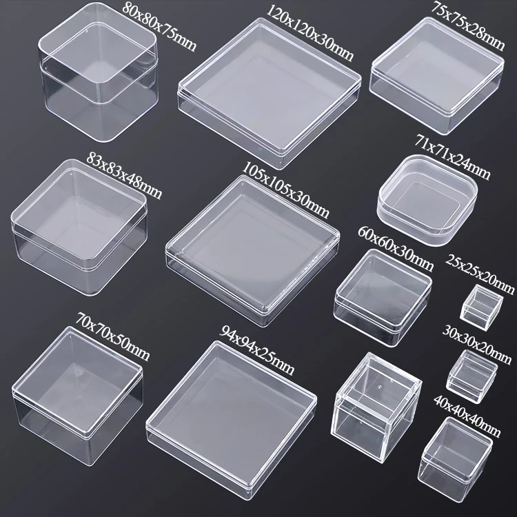 SUNSHING Plastic Square Cube Display Boxes - Recycled Materials for Storage