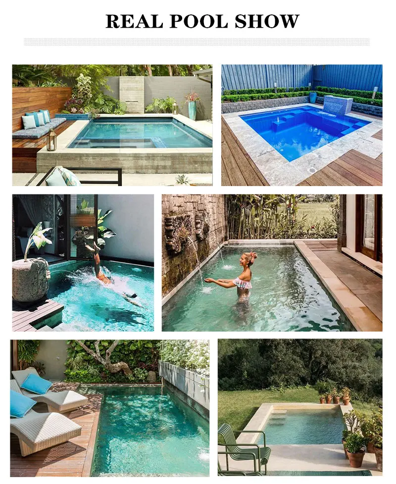 Luxury Small Size Square Fiberglass 15ft Plounge Pool Outdoor Mosaic ...