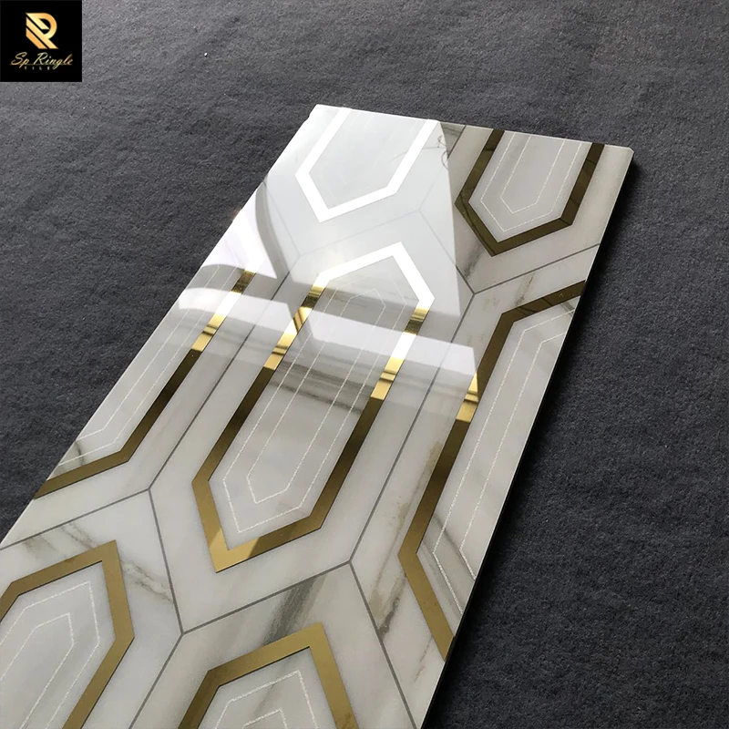 Springletile Gold Inlay Tile - Durable, Non-Slip Porcelain