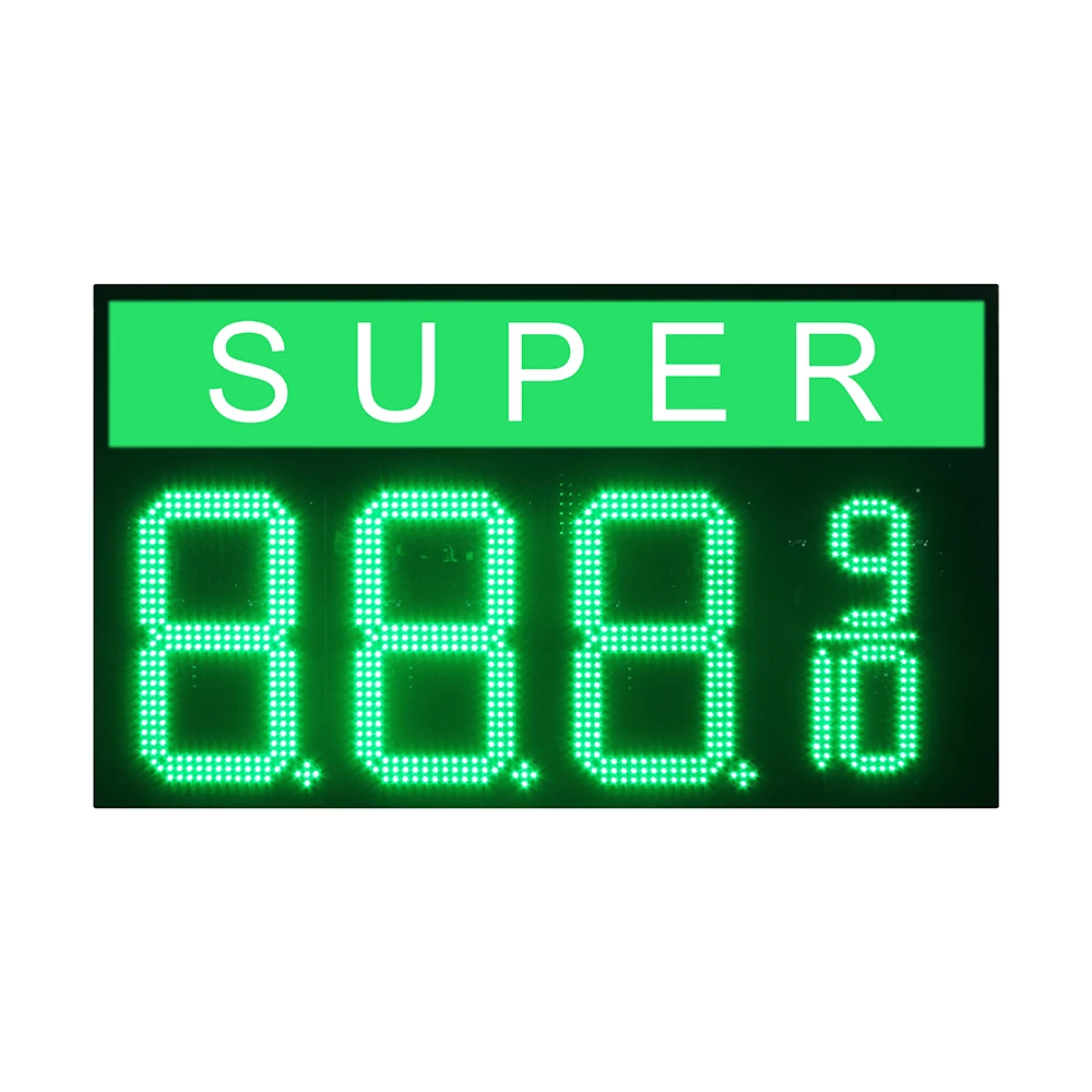 Green 12-inch LED Digital Kanban PCB Digital Module for Gas Station LED ...