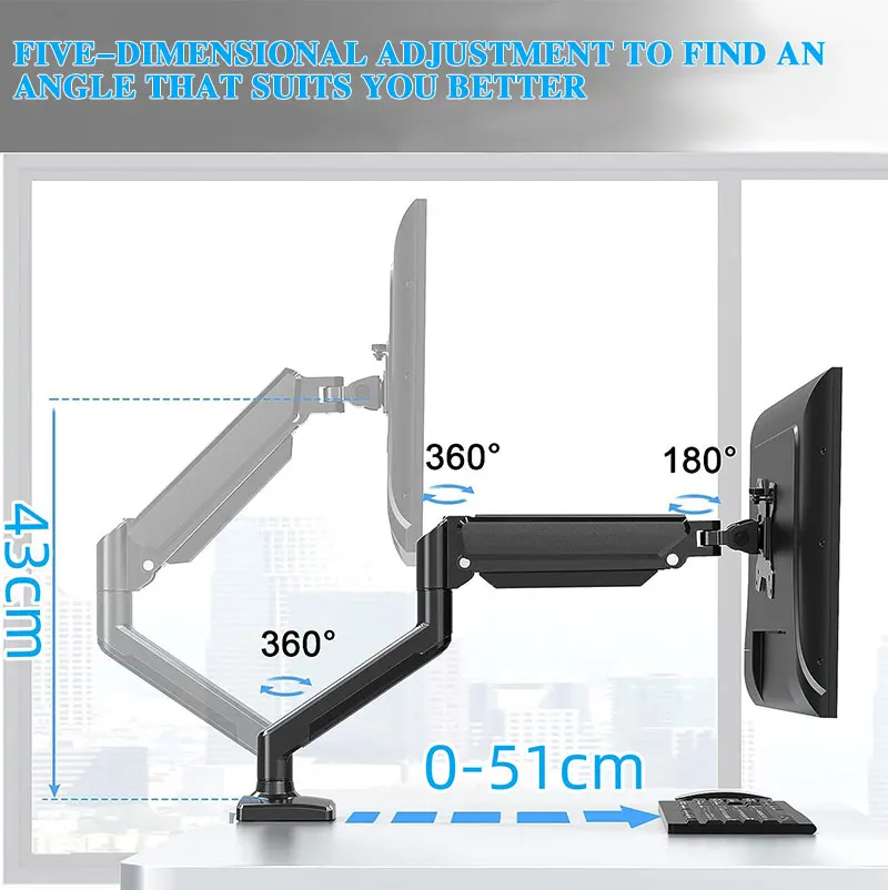 Pc Stand Computer Monitor Arm Computer Flexible Single Fully Adjustable ...