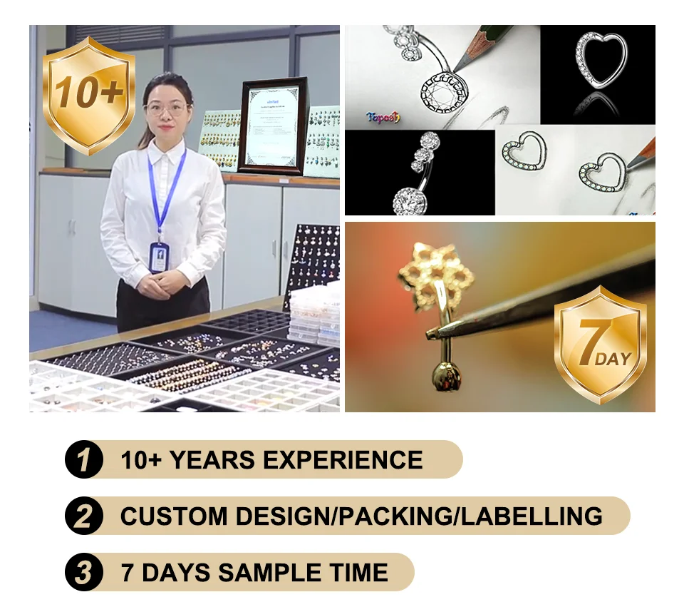 Genuine Belly Button Set Designer Belly Button Ring Crystal Navel Body ...