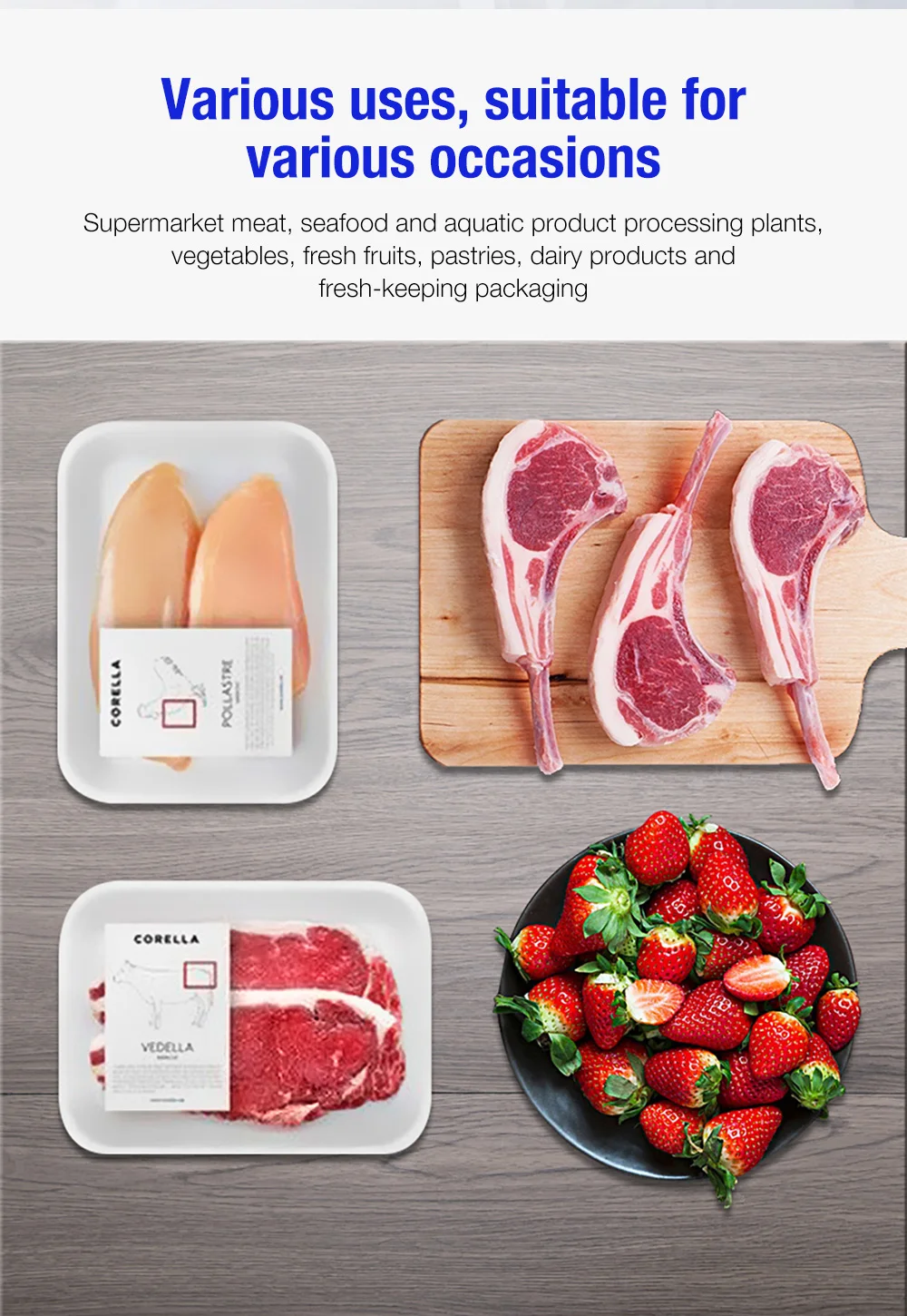 Map Vacuum Gas Filling Ready Meal Packaging Machine Tray Sealing ...