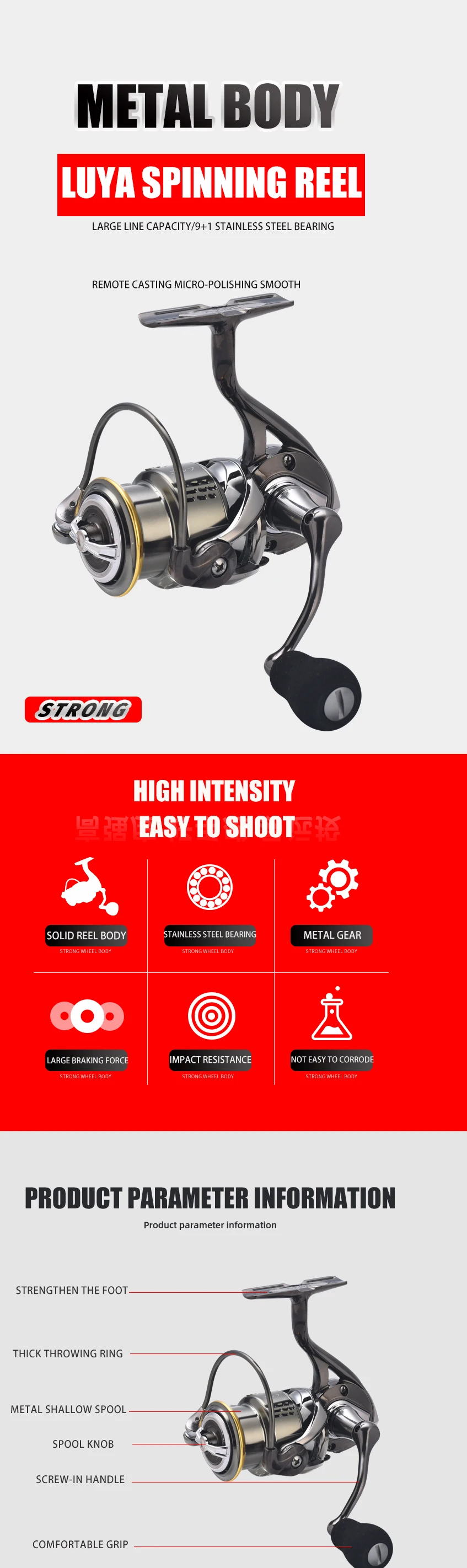 Lizard Feeder Fishing Reel 8KG Drag Power Shallow Spool for the Bass ...