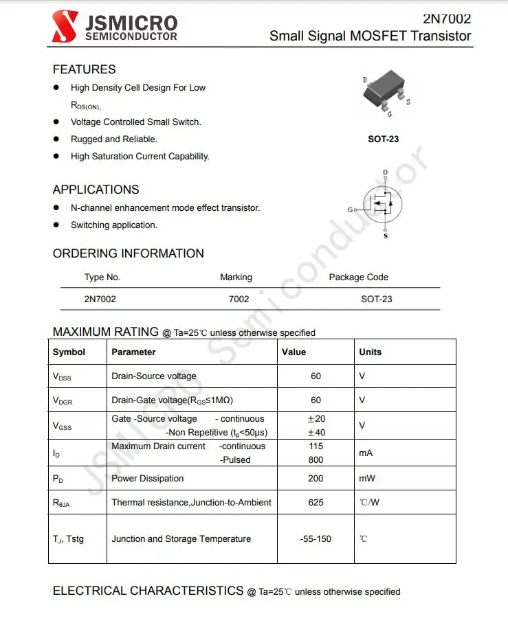 2n7002 Mmbt7002 2n7002k 2n7002l 2n7002kl 2n7002bk 2n7002e 2n7002kb ...
