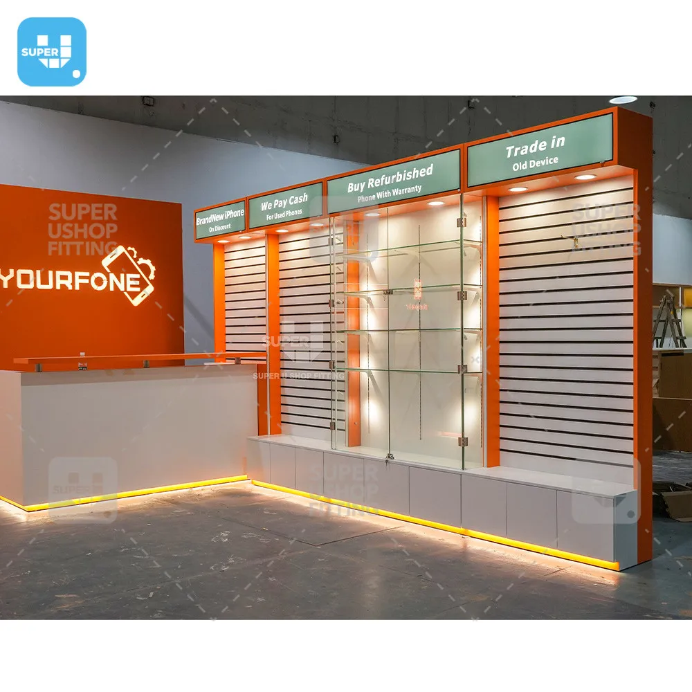 Custom Cell Phone Repair Store Display Cabinet Electronics Phone Case ...
