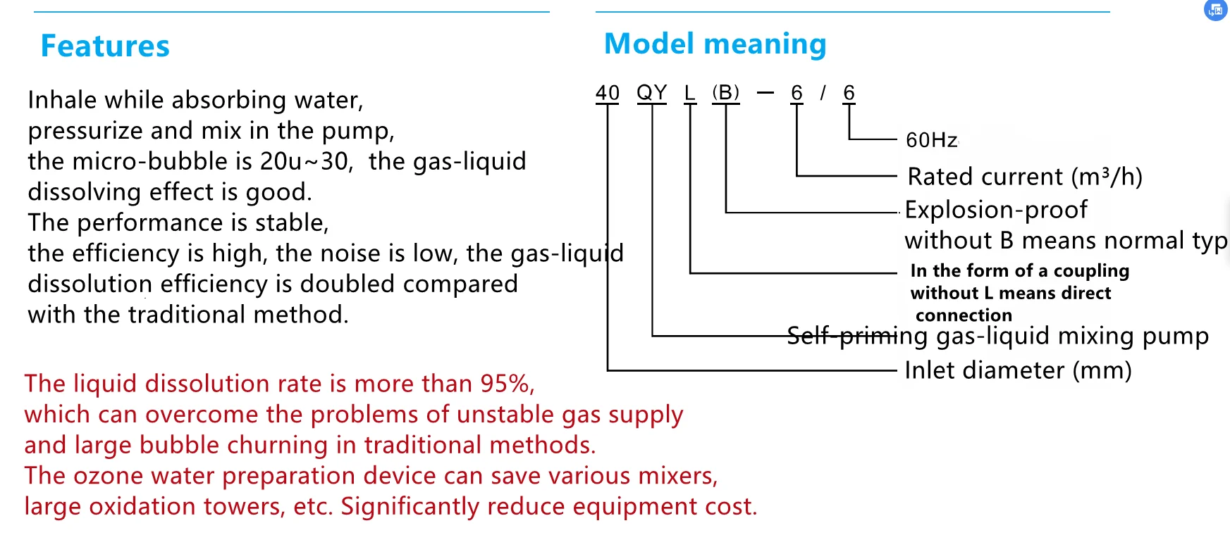 Nano Bubble Gas Liquid Mixing Pump for Ozone Oxygen Mixing Treatment ...