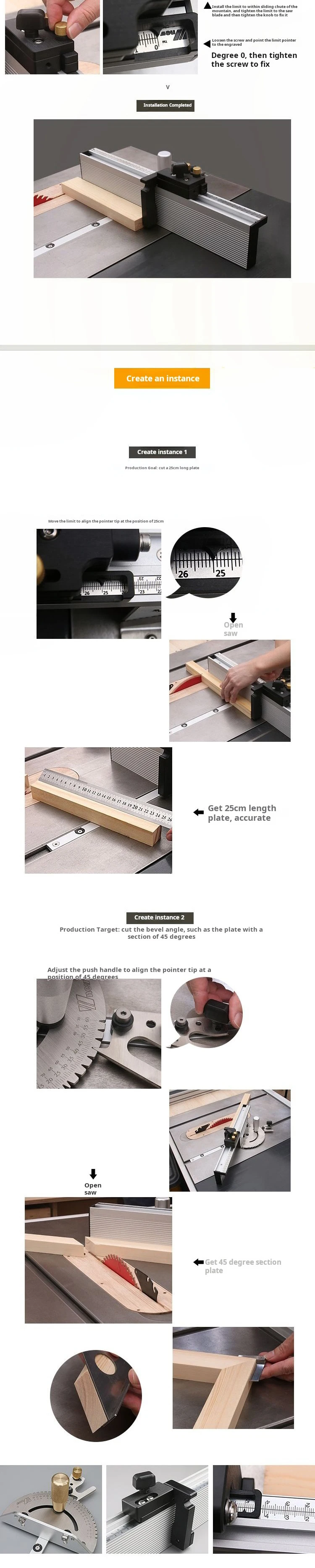 Push Ruler Slide Table Saw Multifunctional Accurate and Durable DIY ...