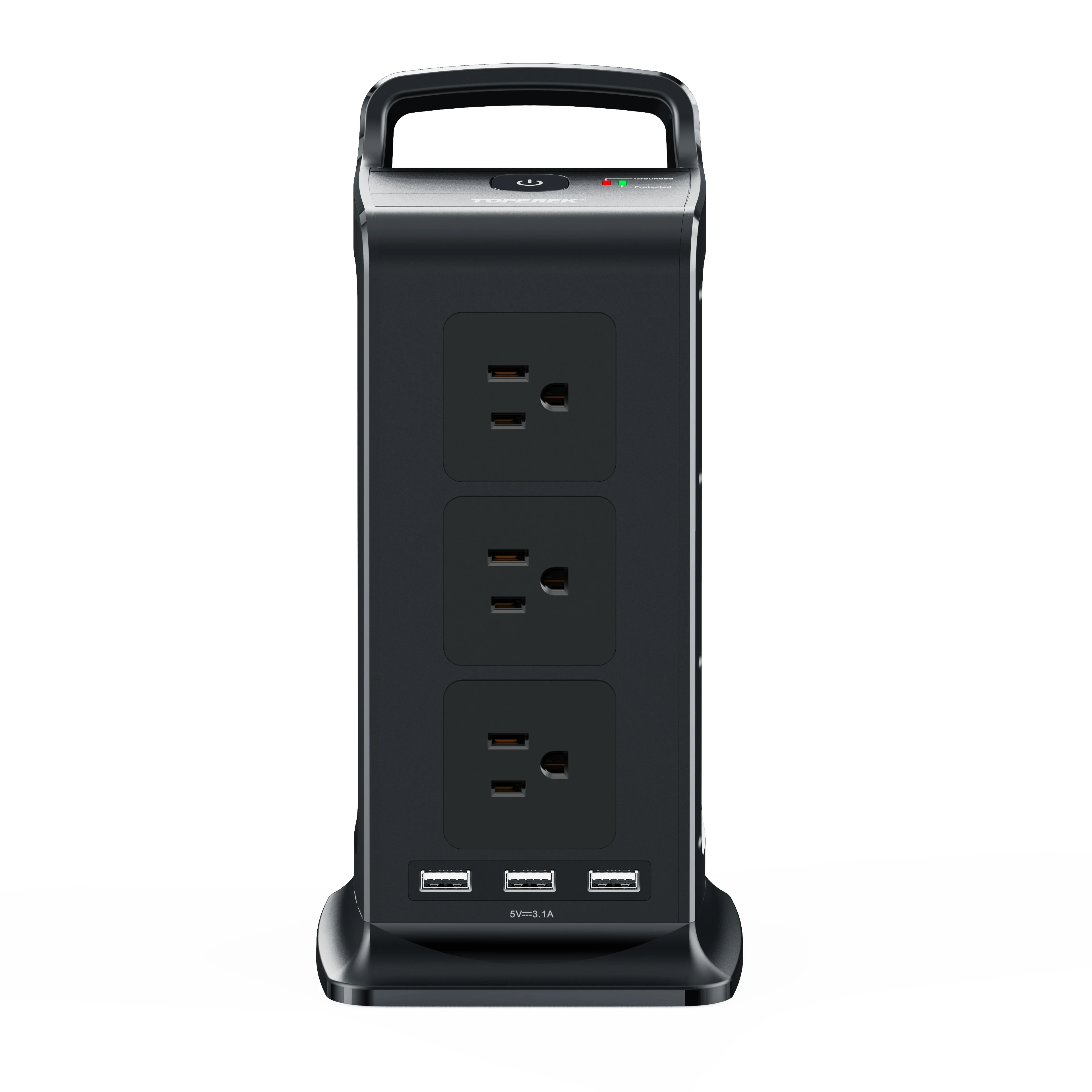 Vertical Power Strip Tower USA Smart Plug Socket with Hand Hook