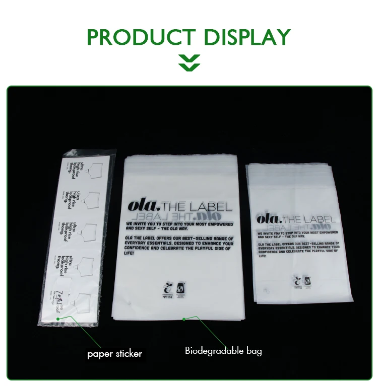 Custom Frosted Biodegradable Compostable Pla Self-adhesive Eco Friendly ...