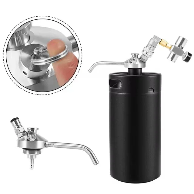 Mini Keg Spear Beer Growler Push Button Tap Dispenser System & Co2 ...