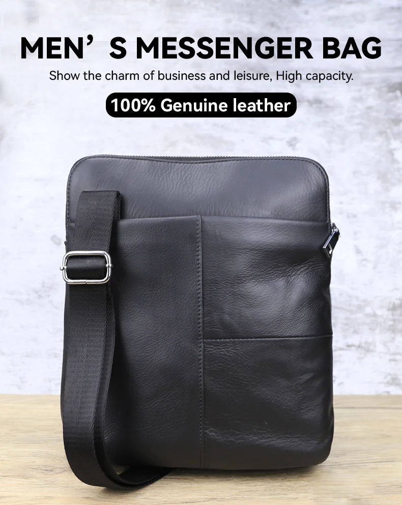 Simple Casual Square Genuine Leather Shoulder Bag Cross Bodybag Real ...
