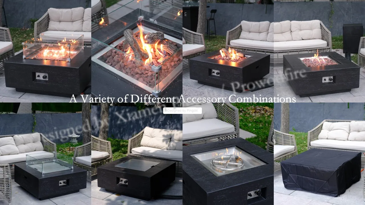 Outdoor Gas Fireplace Concrete Coffee Table Smokeless Gas Fire Table ...
