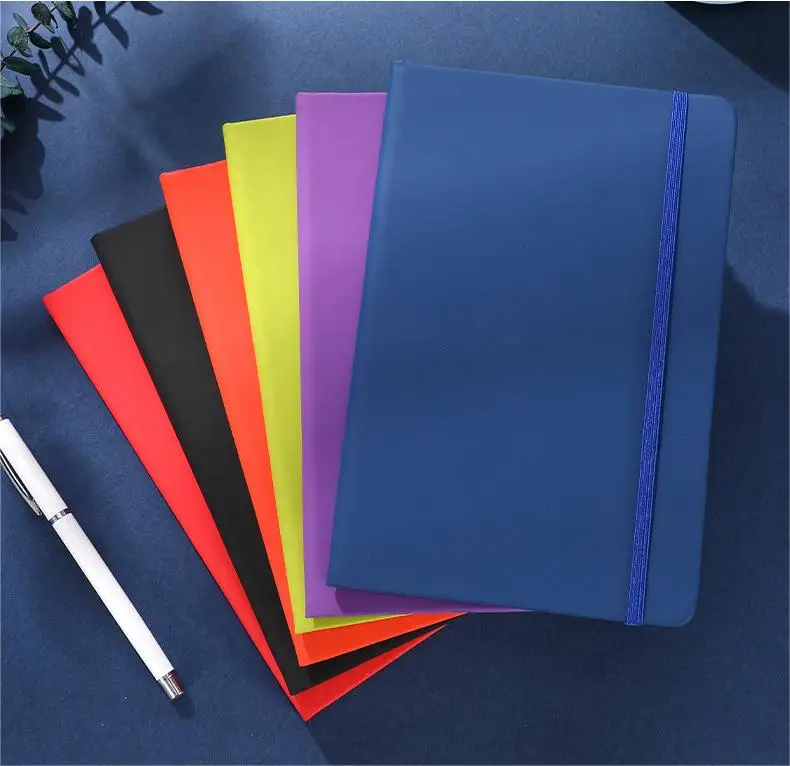 Navy Blue Custom Ruled Lined Journal Notebook A5 Hardcover PU Leather ...